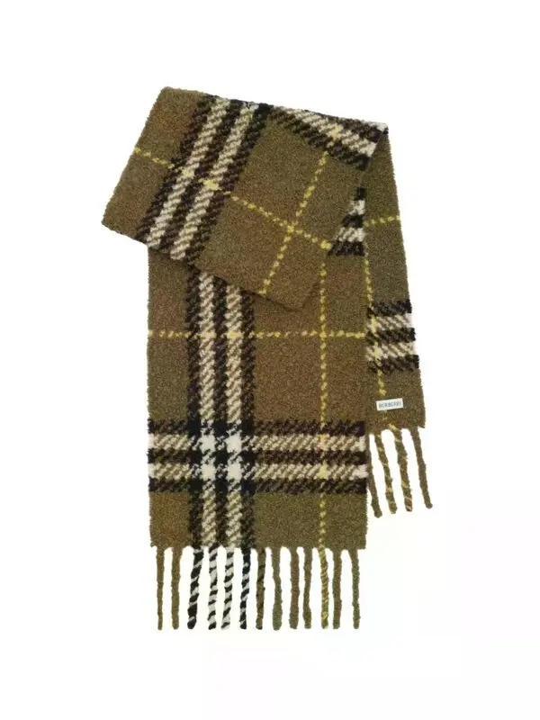 Burberry Plaid Wool Tweed Scarf