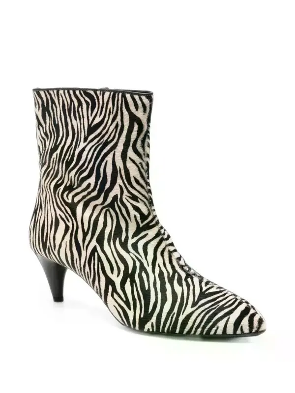 Isabel Marant Étoile Zebra-print Pony Hair Ankle Boots
