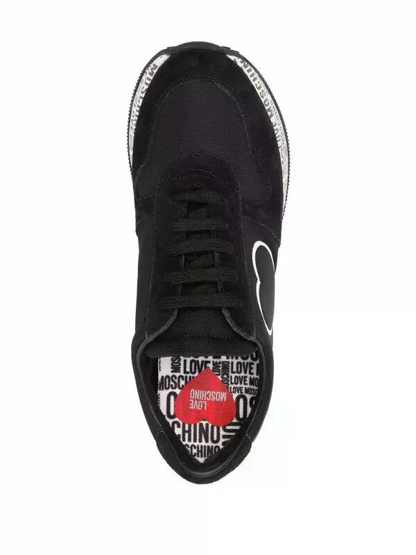 Moschino Heart-motif Suede-panel Sneakers