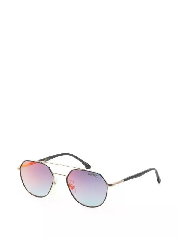 Carrera Eyewear Geometric-frame Double-bridge Sunglasses - Gold