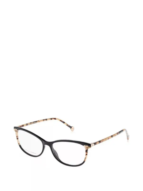 Carolina Herrera Tortoiseshell Rectangle-frame Glasses - Black