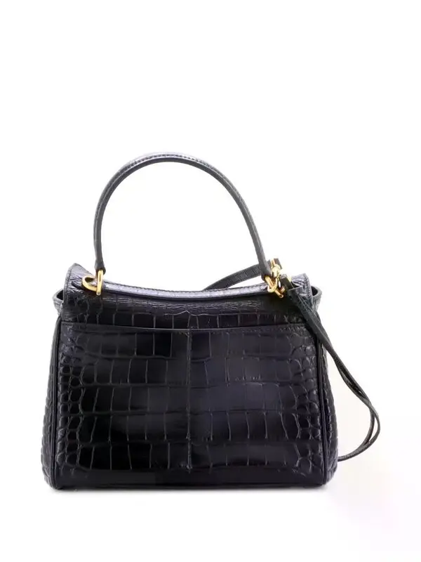 Balenciaga Rodeo Crocodile Embossed Leather Mini Shoulder Bag