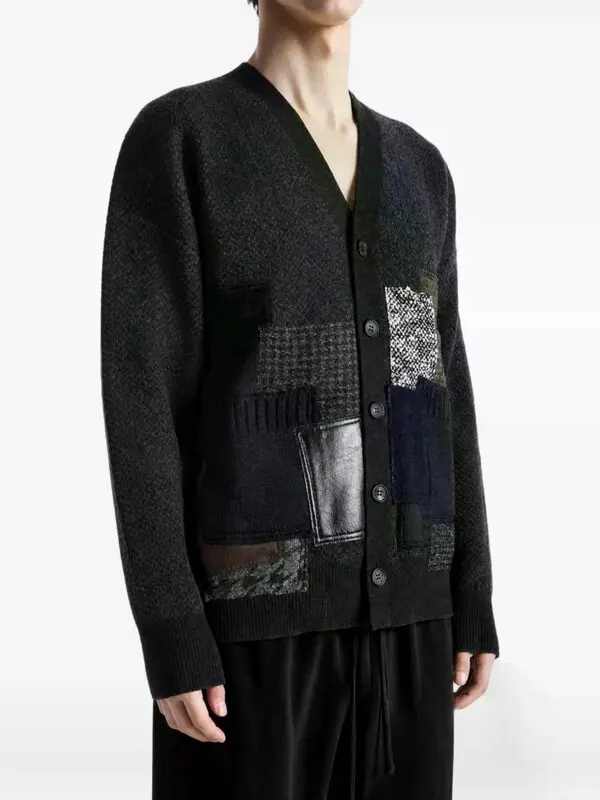 Junya Watanabe Patchwork V-neck Cardigan