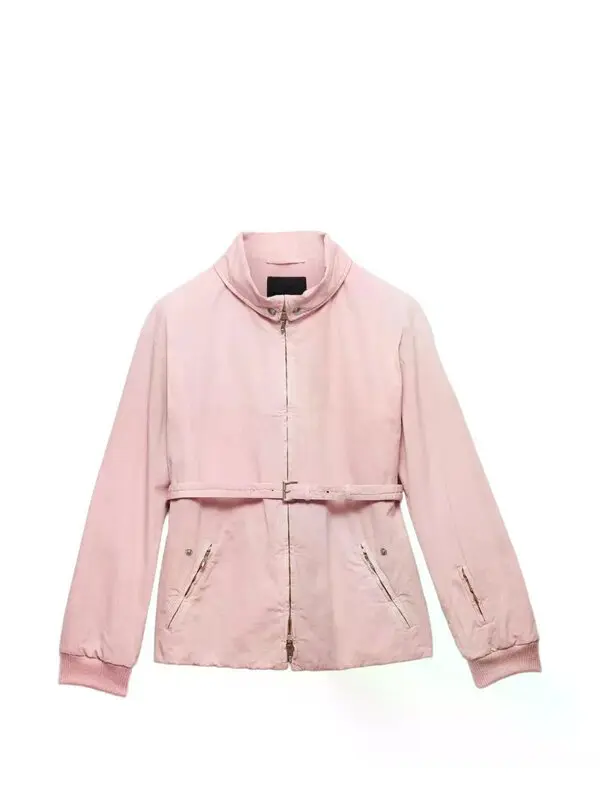 Prada Cotton Poplin Jacket With Belted Waist