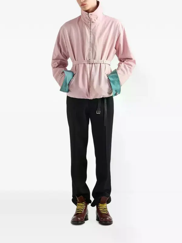 Prada Cotton Poplin Jacket With Belted Waist