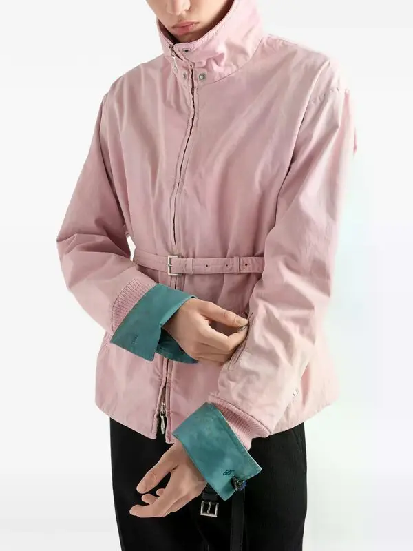Prada Cotton Poplin Jacket With Belted Waist