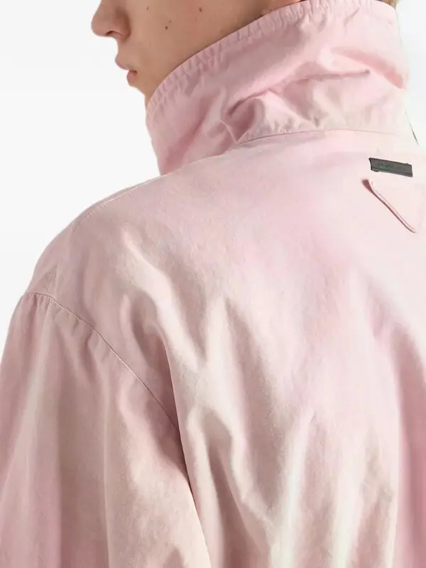 Prada Cotton Poplin Jacket With Belted Waist