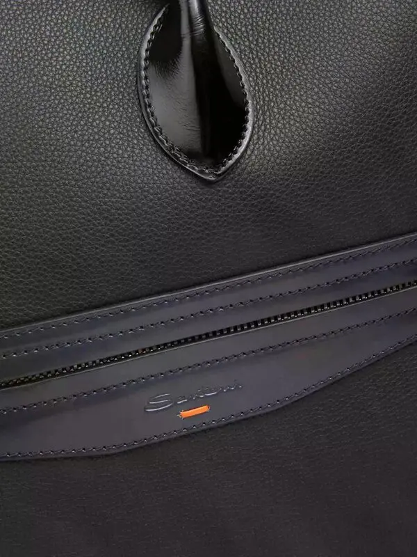 Santoni Grained Leather Laptop Bag