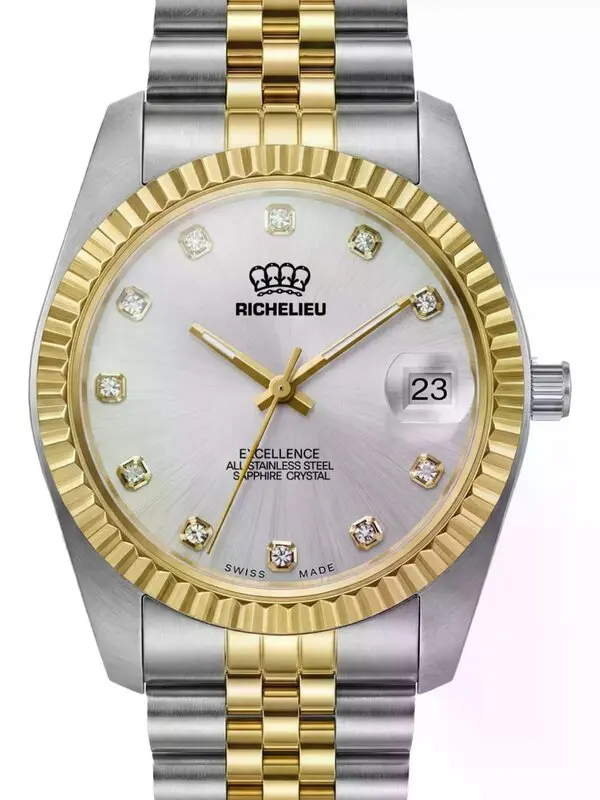 RICHELIEU SWISS Two-tone Link Bracelet Watch - Silver