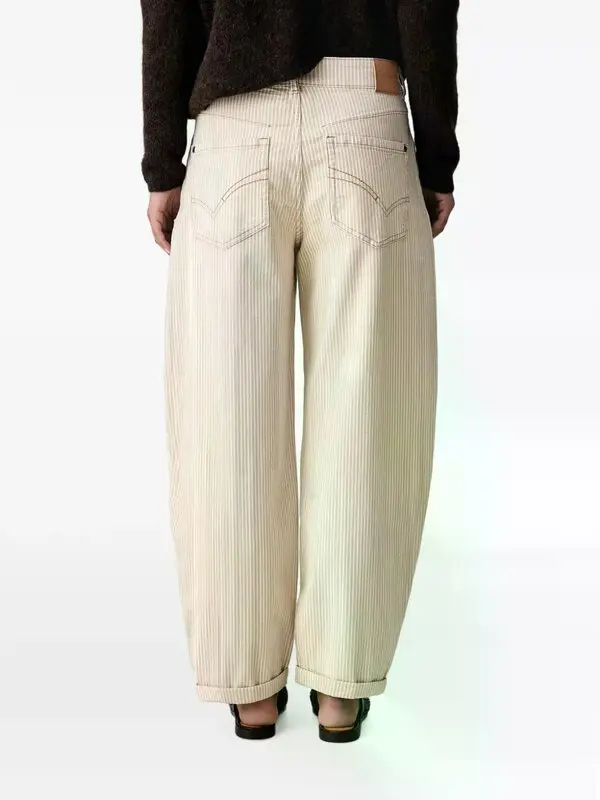 MOS MOSH Mmhellen Stripe-pattern Wide-leg Trousers