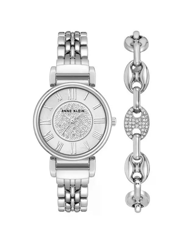 Anne Klein Classic Crystal 34mm Watch - Silver