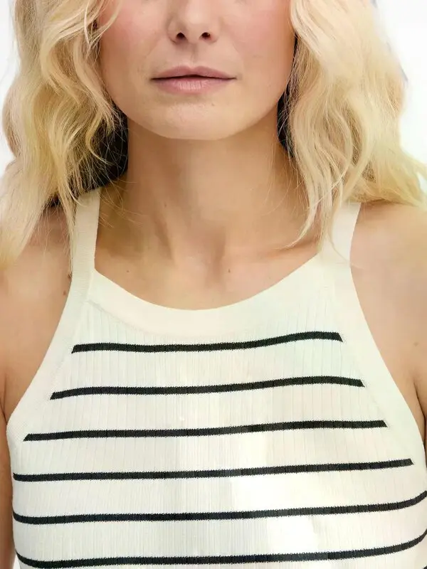 MOS MOSH Mmimanja Caliz Striped Ribbed-knit Top
