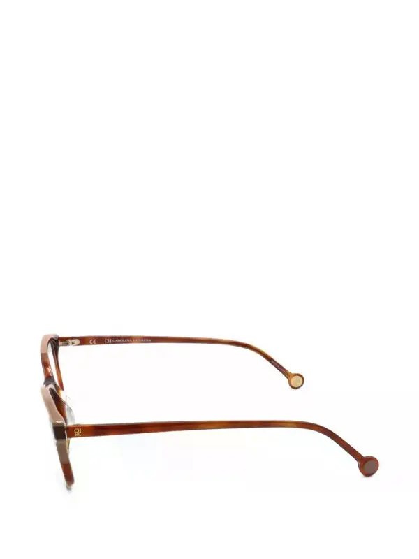 Carolina Herrera Tortoiseshell-effect Rectangle-frame Glasses