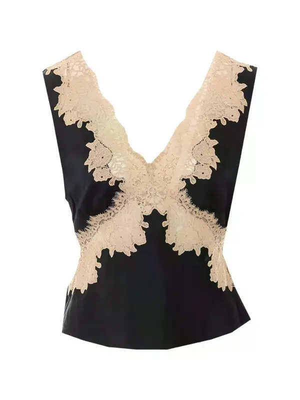 Rixo Emmie Lace-trimmed V-neck Sleeveless Top