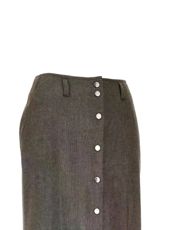 Emporio Armani Button-up Ribbed Midi Skirt