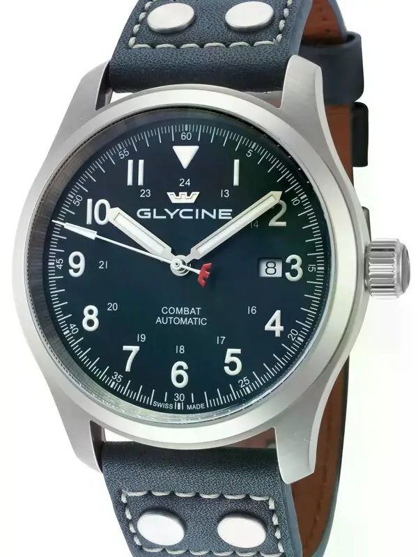 GLYCINE Combat Field 40mm Automatic Watch With Leather Strap