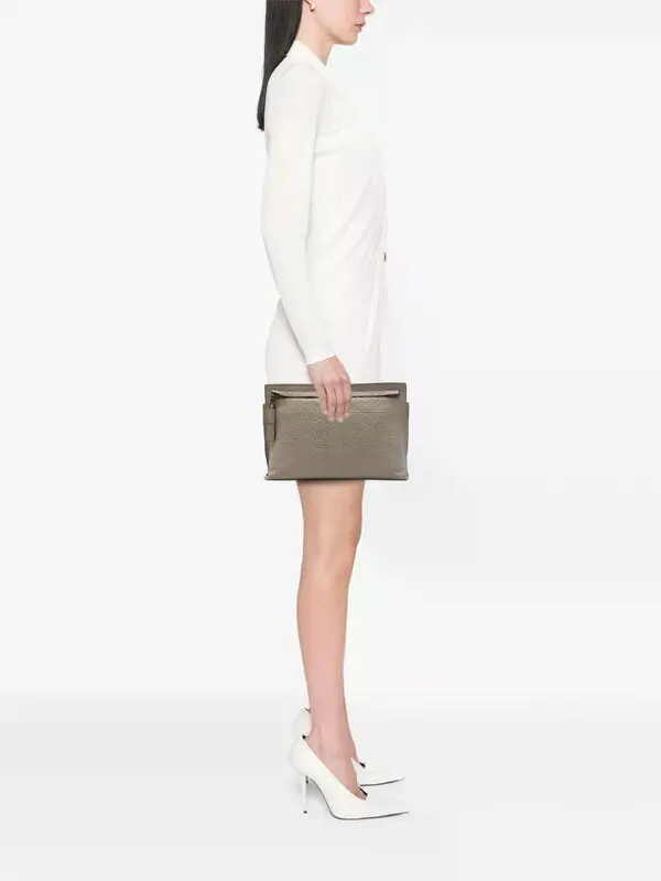 Loewe 2016 Embossed Anagram Leather Repeat T Clutch Bag
