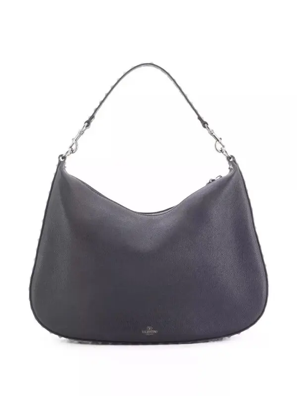 Valentino Garavani Rockstud Zip Leather Medium Hobo Bag