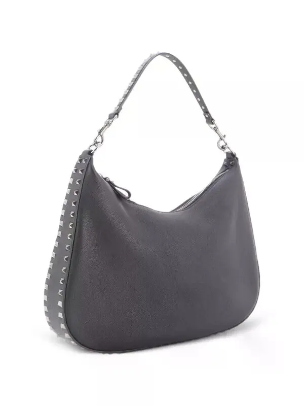 Valentino Garavani Rockstud Zip Leather Medium Hobo Bag