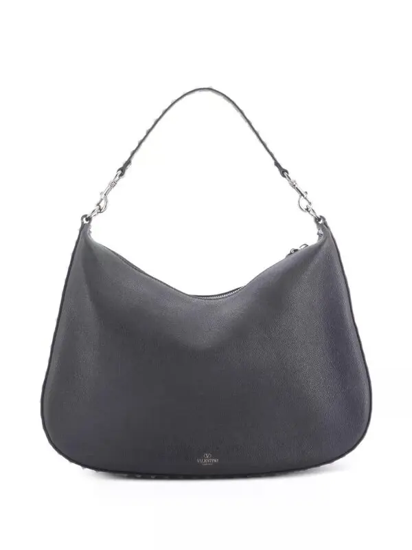 Valentino Garavani Rockstud Zip Leather Medium Hobo Bag