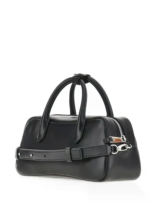 Emporio Armani Logo Plaque Leather Tote Bag