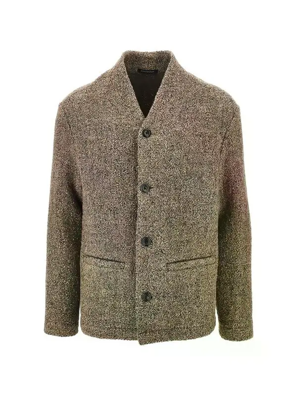 Emporio Armani Bouclé-knit Single-breasted Jacket