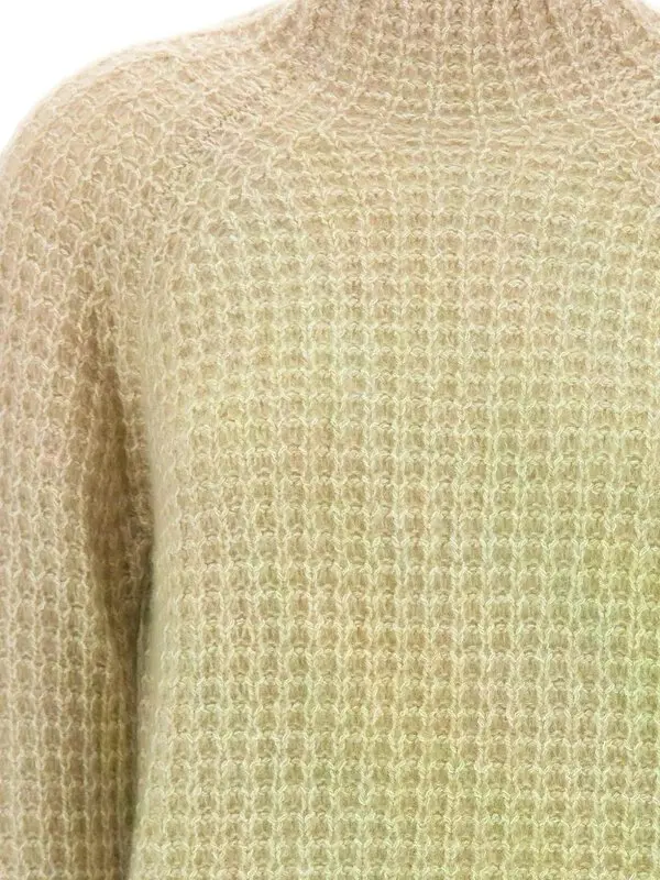 Hemisphere Open-knit Mock-neck Sweater