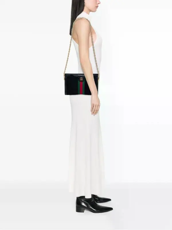 Gucci 2016-2026 Small Suede Web Ophidia Chain Crossbody Bag