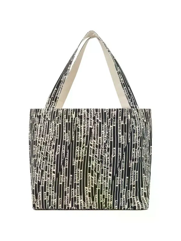 Karl Lagerfeld All-over Print Reversible Shopper Shoulder Bag - Black