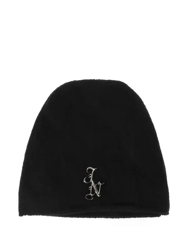 JUN/NAKAYAMA Logo Plaque Ribbed Beanie