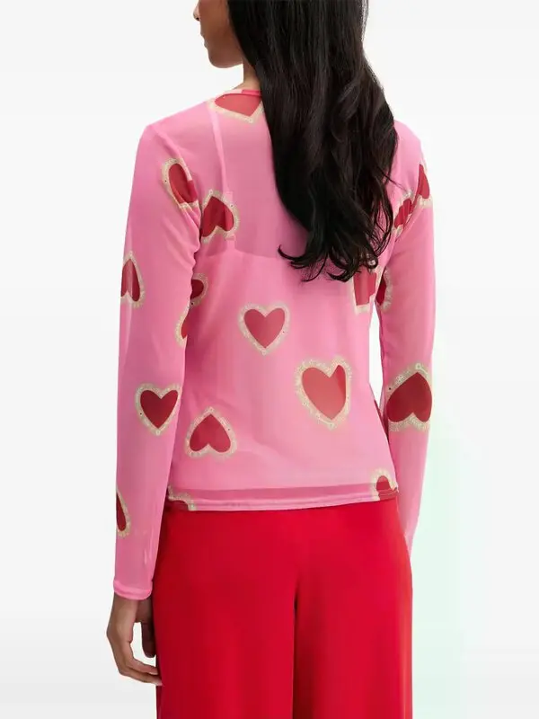 NEVER FULLY DRESSED Heart-print Mesh T-shirt