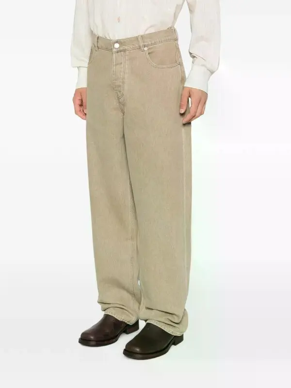 Drole De Monsieur Straight Leg Logo Patch Jeans