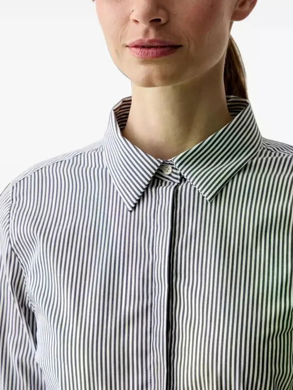 MOS MOSH Mmmattie Flip Striped Ruffle-cuff Shirt