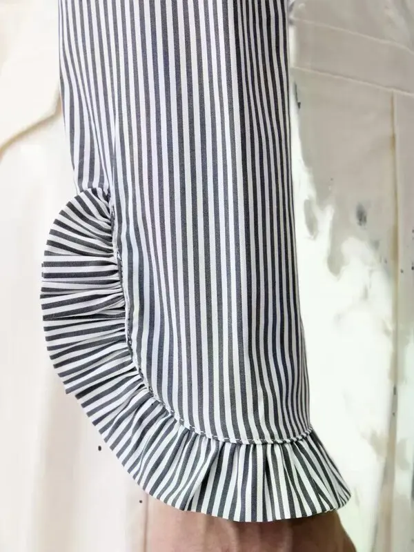 MOS MOSH Mmmattie Flip Striped Ruffle-cuff Shirt