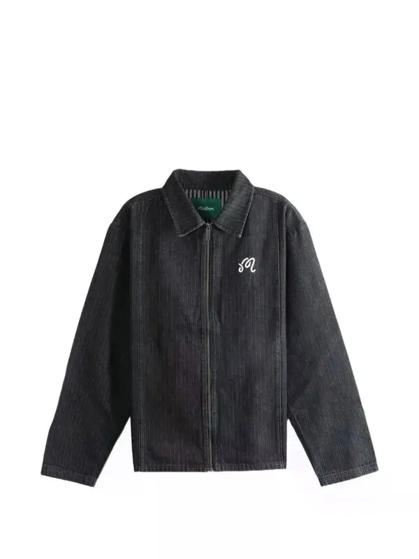 MALBON Stone-washed Pinstripe Denim Jacket - Black