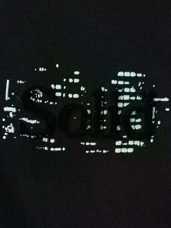 SOLID HOMME Graphic-print Logo-embroidered T-shirt