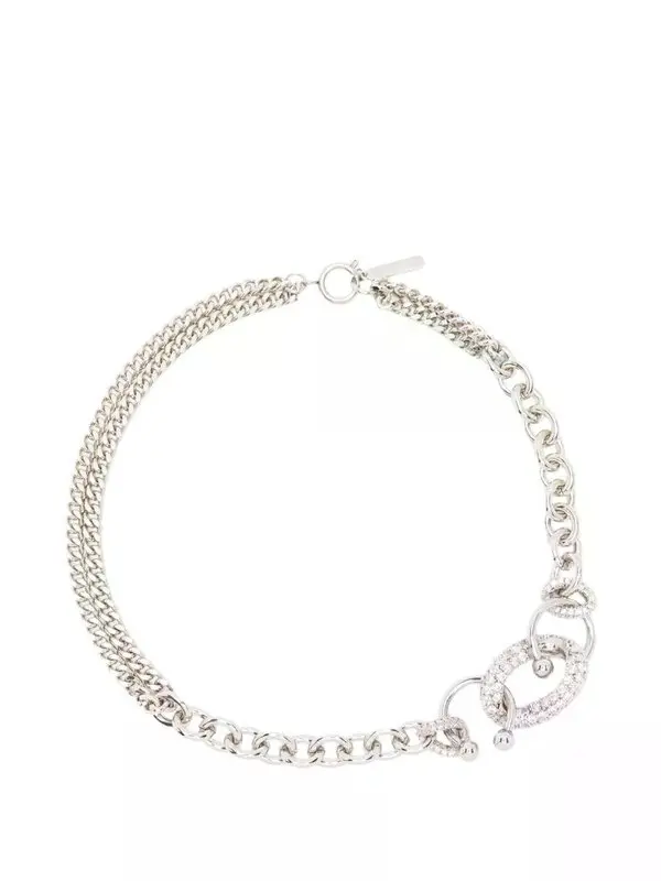 JUSTINE CLENQUET Phoebe Crystal-embellished Necklace - Silver