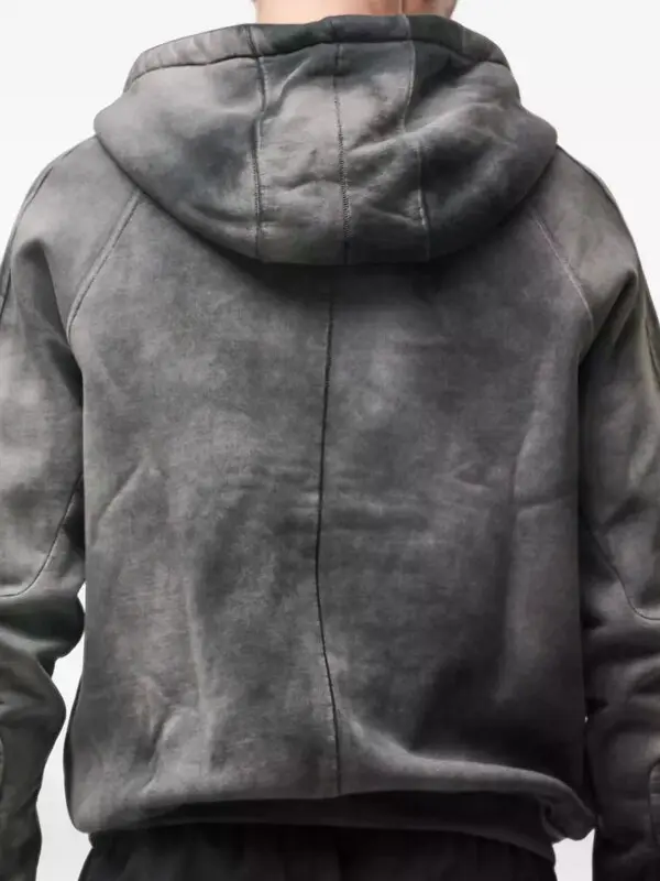 THOM KROM Stone-wash Zip-up Hoodie