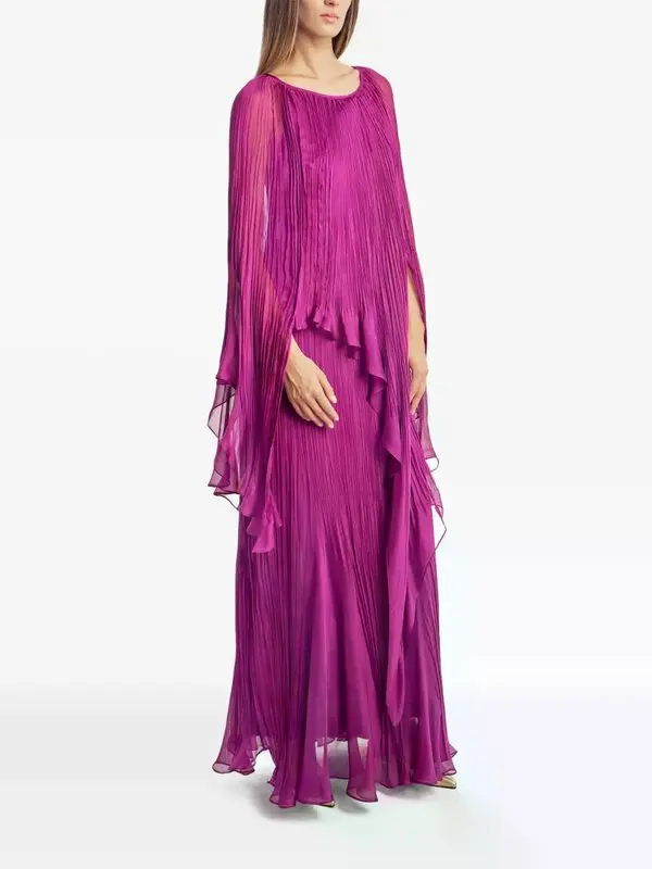 IRINA SCHROTTER Alexia Plissé Ruffled Maxi Dress