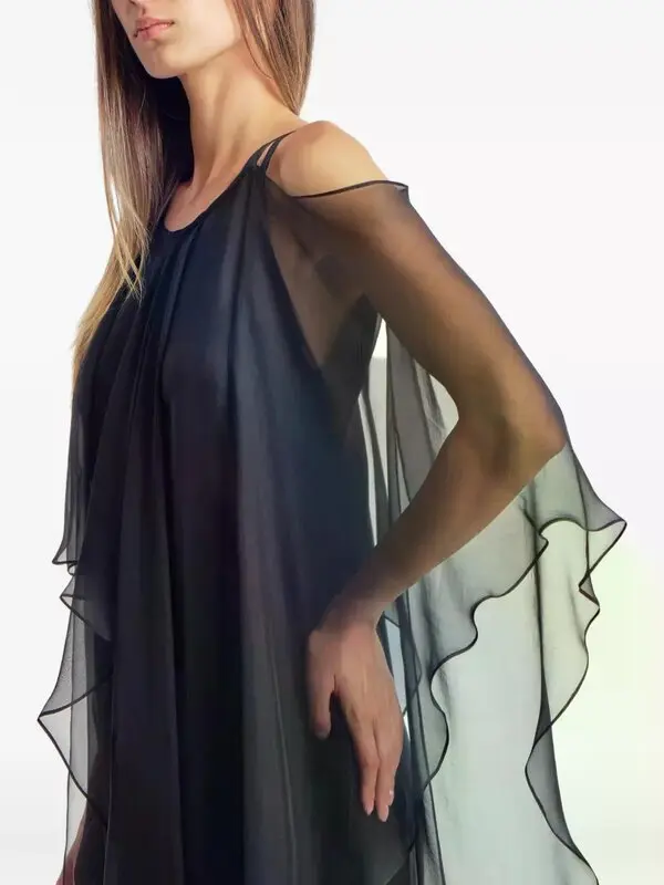 IRINA SCHROTTER Alegra Ruffled Silk Midi Dress