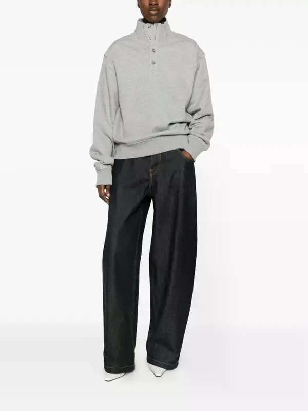 ENTIRE STUDIOS High-neck Button-up Sweater - Grey