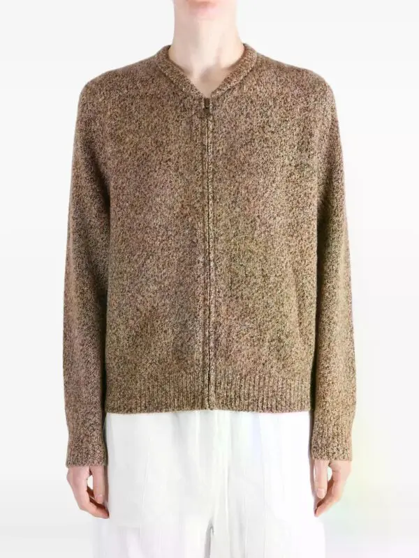 Frenckenberger Zip-up Marl Effect Sweater