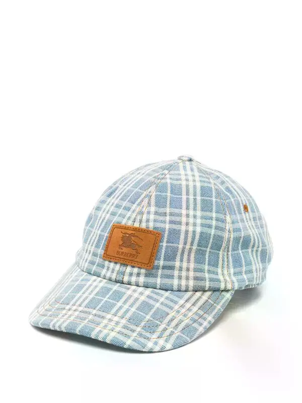 Burberry Check Jacquard Baseball Cap - Blue