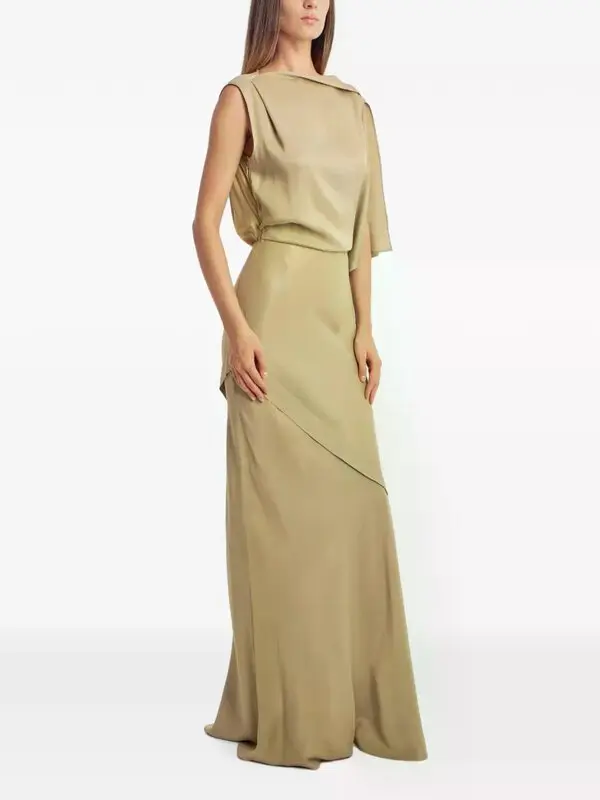 IRINA SCHROTTER Beatrice Asymmetric-sleeve Maxi Dress