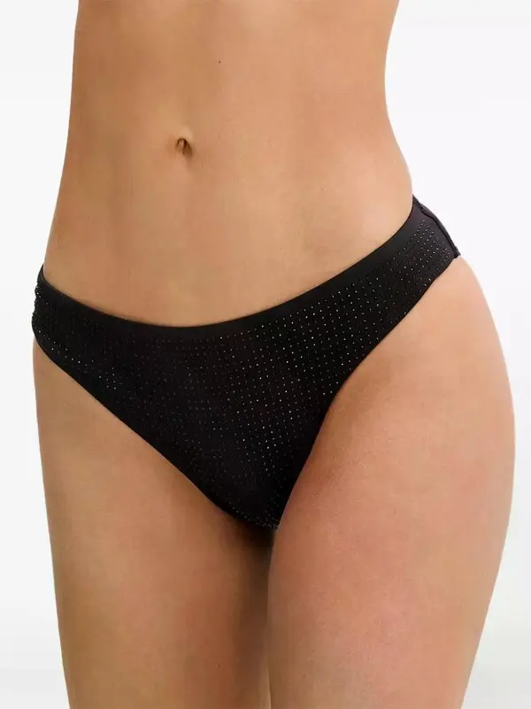 Michael Kors Rhinestone Embellished Bikini Bottoms - Black