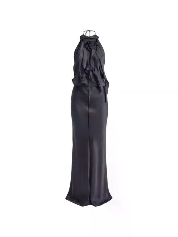IRINA SCHROTTER Saldana Ruffled Backless Maxi Dress