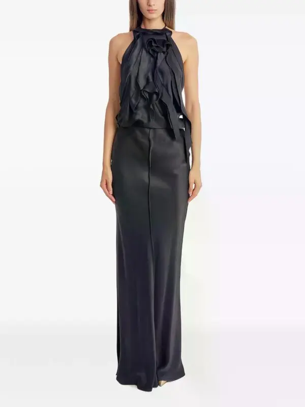 IRINA SCHROTTER Saldana Ruffled Backless Maxi Dress