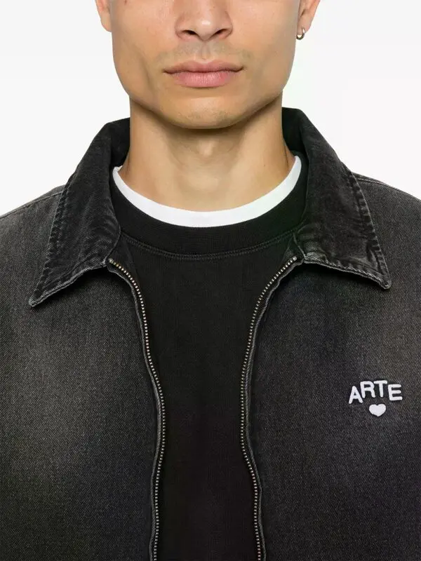 ARTE ANTWERP Logo Embroidered Denim Jacket