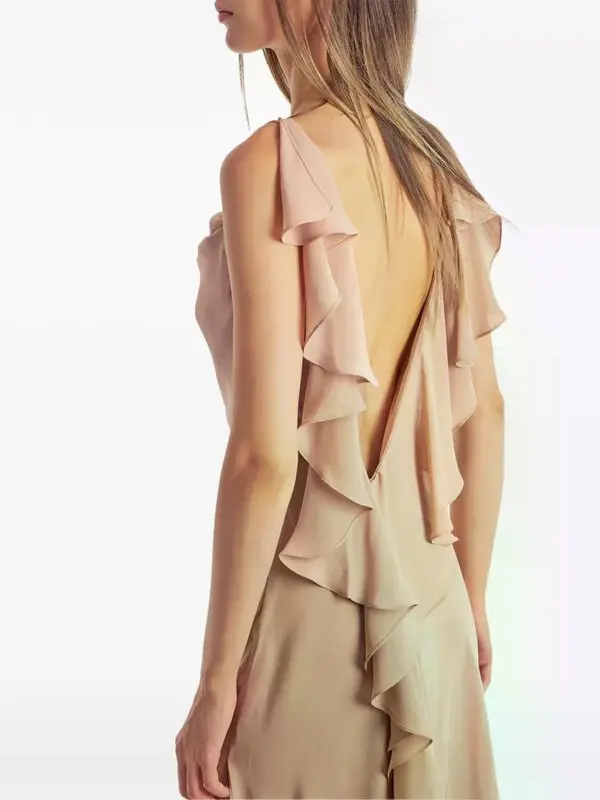 IRINA SCHROTTER Xidonia Ruffled Cowl-neck Maxi Dress