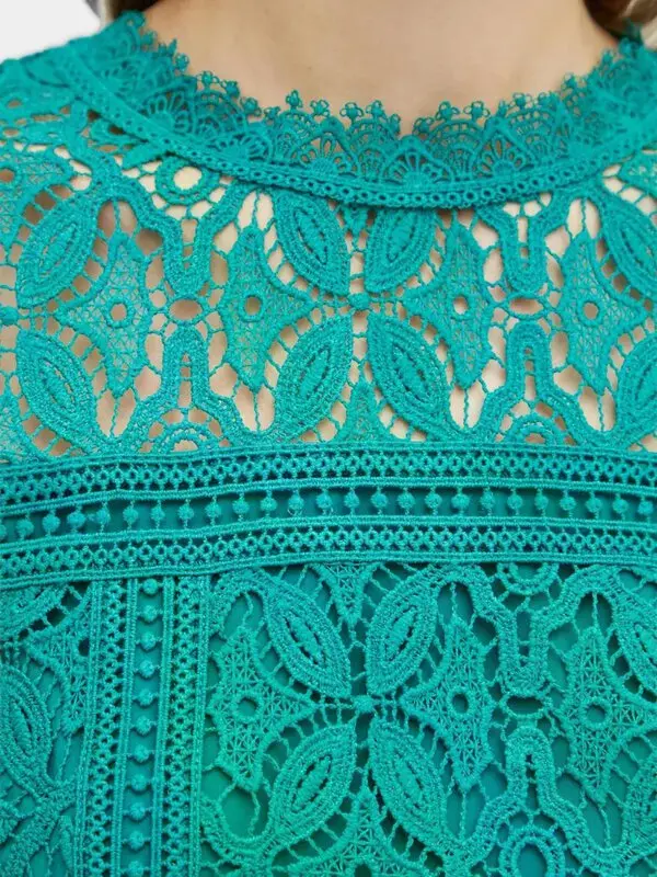 MORGAN Ormay Lace Short-sleeve Top